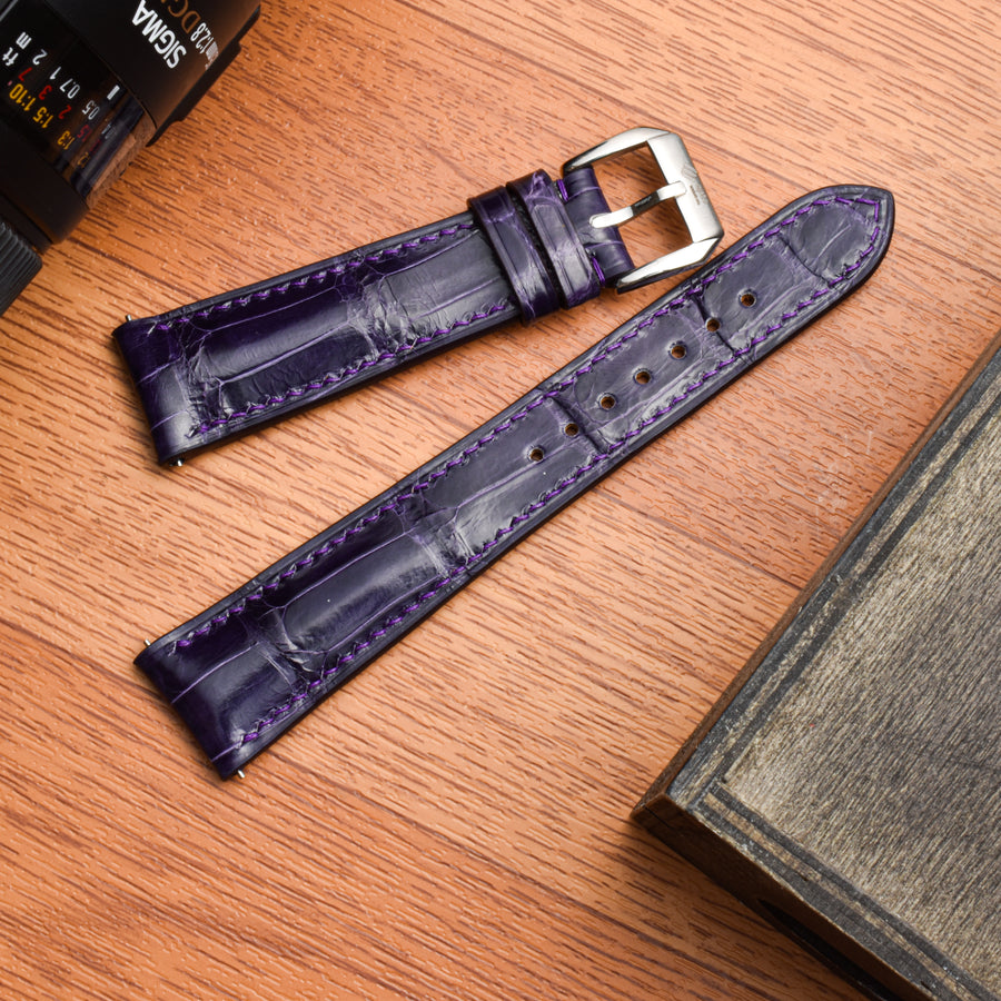 Alligator Purple Watch Straps - Leather Watch Strap – OPTO WATCH CO.